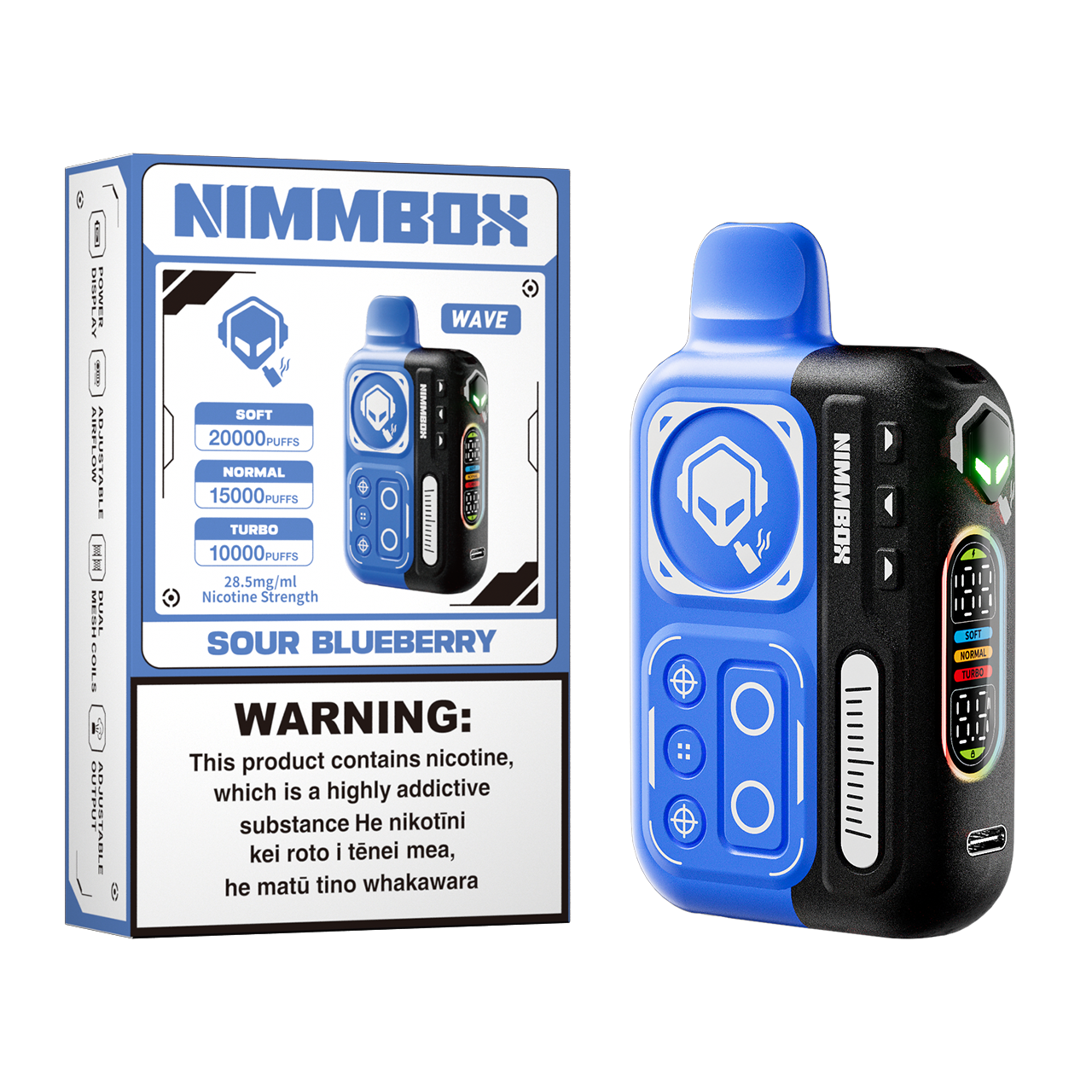 Nimmbox Wave Kit with Three Smart Modes & Up to 20000 Puffs - Pineappl